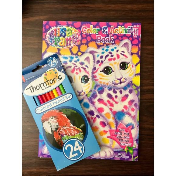 Lisa Frank | Other | Lisa Frank Coloring Book Color Pencil Set | Poshmark